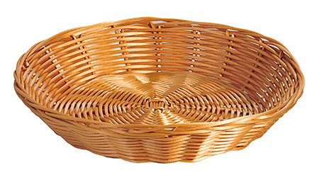 Brotkorb natur rund, Ø25cm x Höhe 6cm, Kunststoffgeflecht, Farbe natur ...