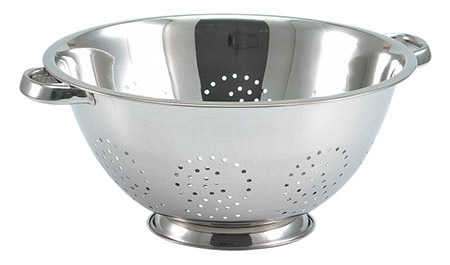 Seiher tief, Ø 34cm, Edelstahl rostfrei poliert, mit Bodenreif und ...