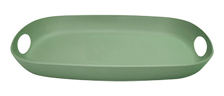 Tablett Pangea oval, grün 36cm x48cm x5,2cm, Kunststoff FCM | Tabletts ...